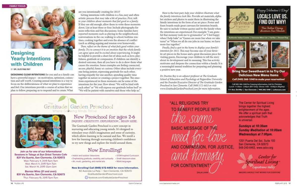 Talega Life February 2015 Issue – Designing Yearly Intentions with ...