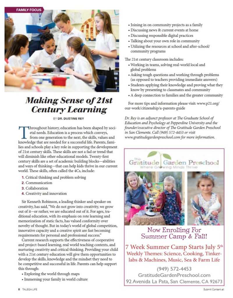 Talega Life March 2016 Issue – Making Sense of 21st Century Learning ...